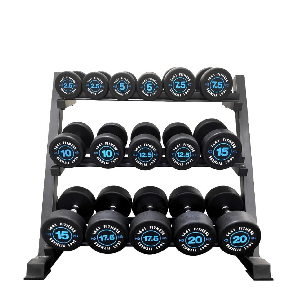 1441 Fitness Round Dumbbell Set 2.5 Kg - 20 Kg with Rack | Urban ...