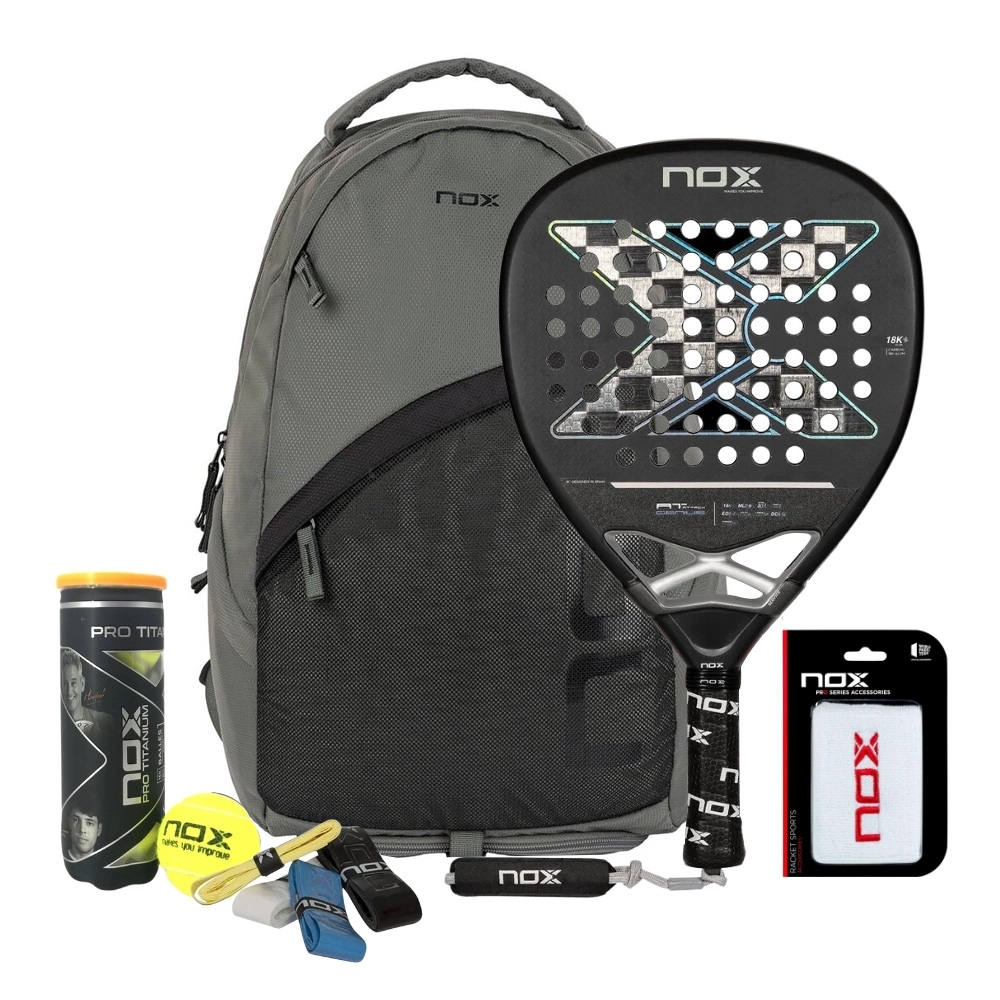 NOX Padel Racket AT Luxury ATTACK 18K Alum 2024 Padel Racket + NOX ...